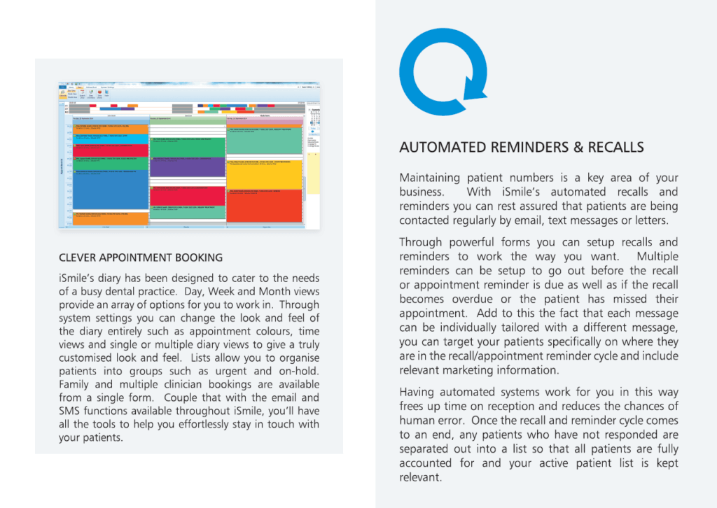 Features | iSmile Dental Software